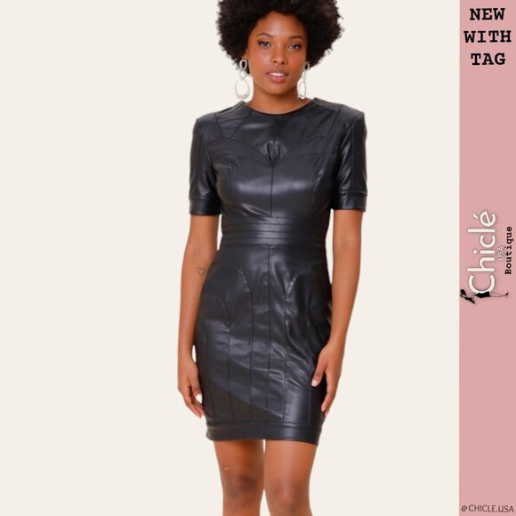 Chicle USA | Dresses | New Faux Leather Dress Black Xs | Poshmark